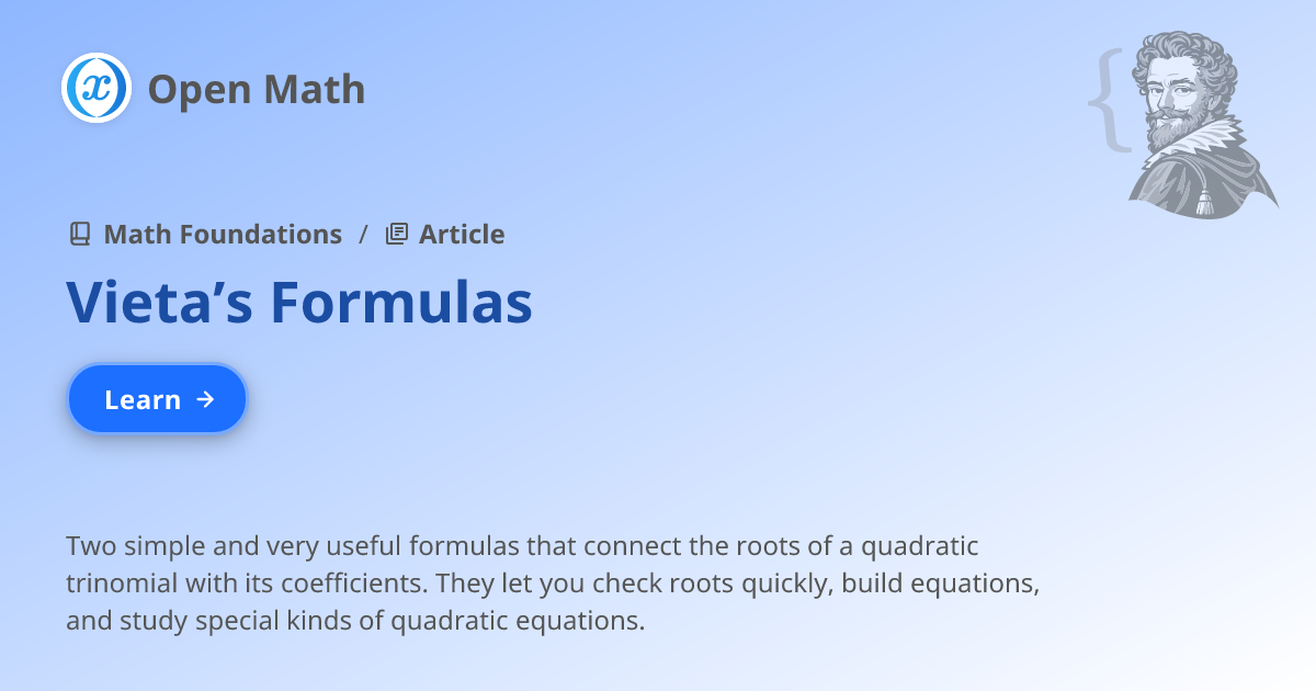 Vieta’s Formulas - Math Foundations